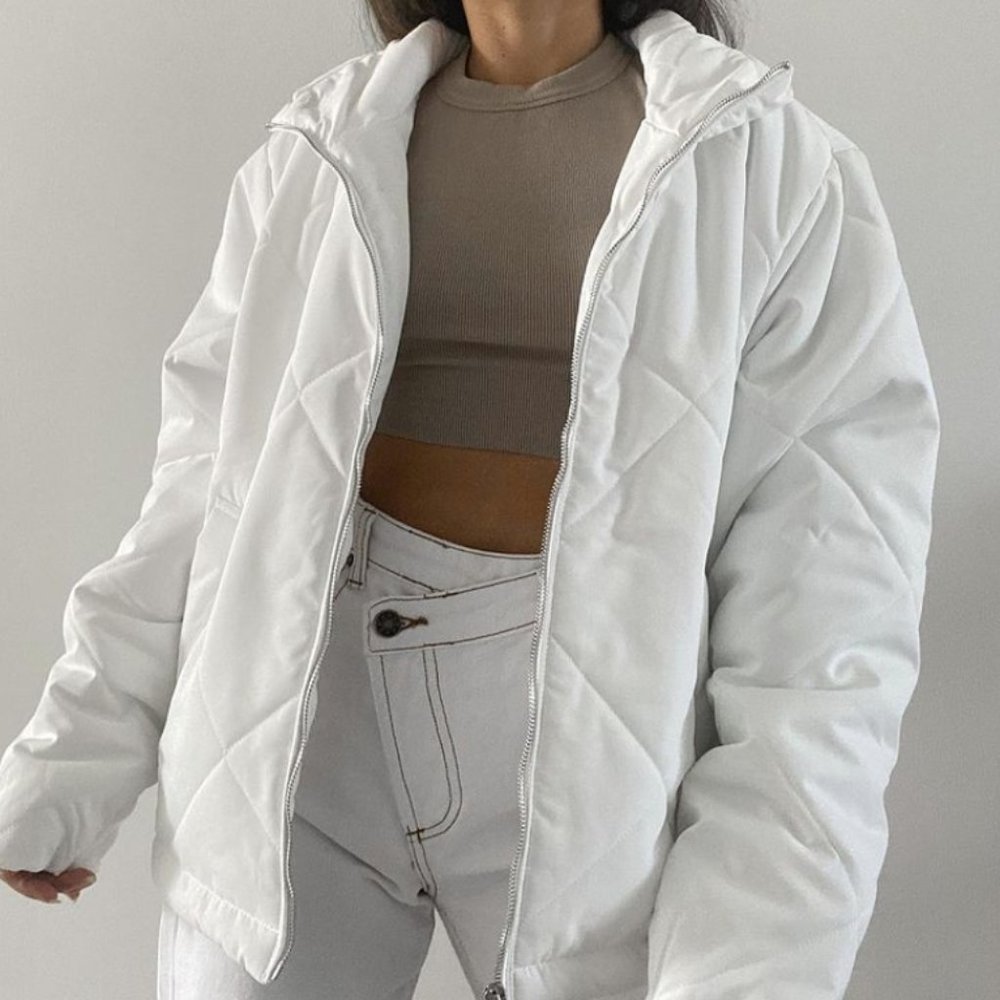 White Puffer Coat - Gem